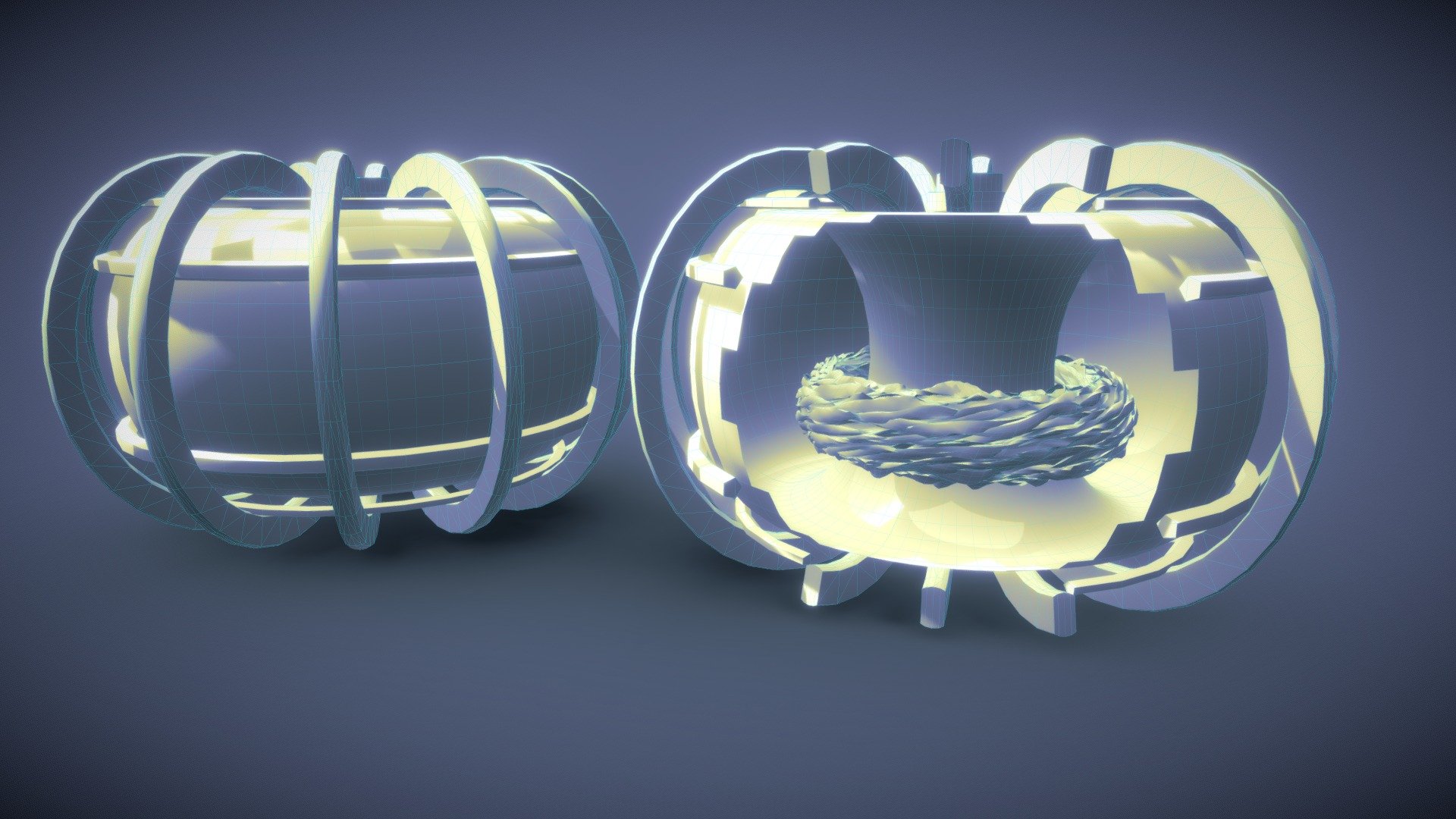 Tokamak (including cross-section) - Buy Royalty Free 3D model by ...
