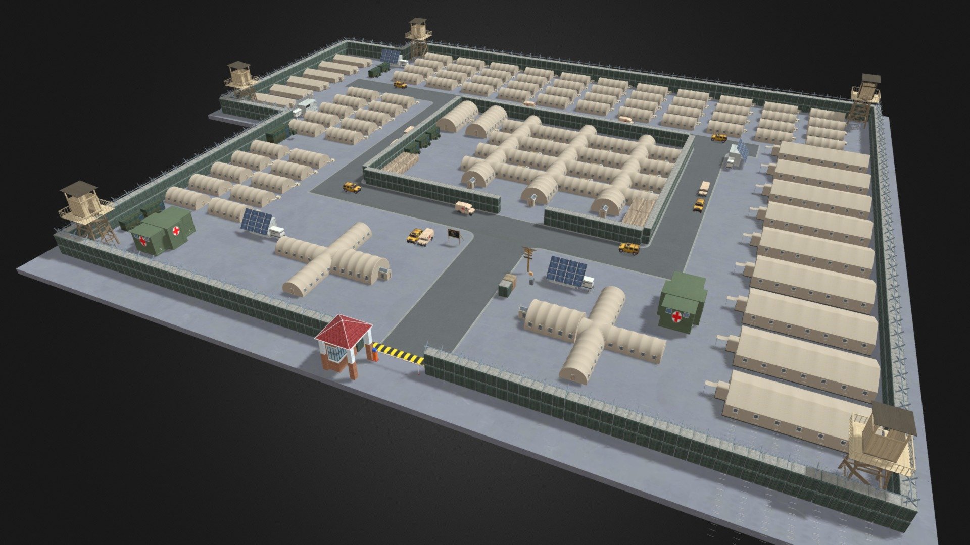Military Base Security Area - 3D model by nuralam018 [3542eda] - Sketchfab