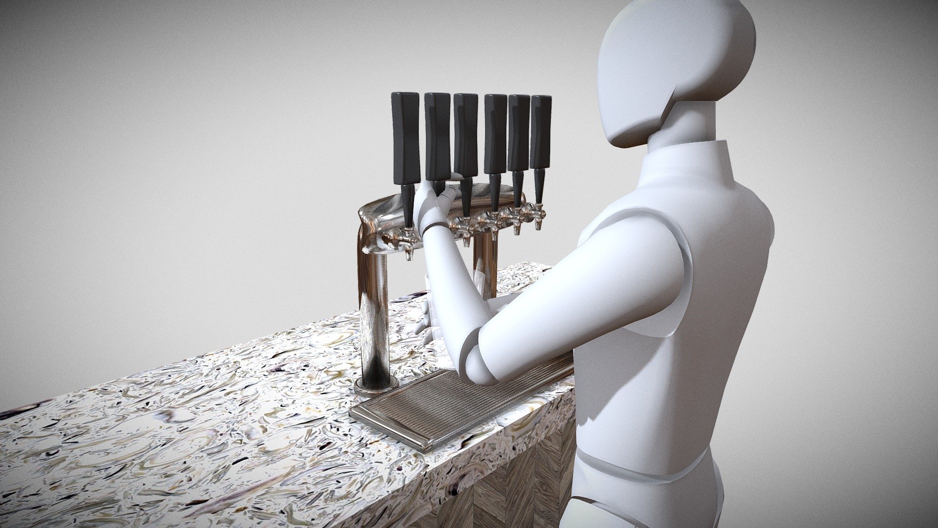 Bar Counter With Beer Tap Buy Royalty Free 3D Model By Marc Sawyer