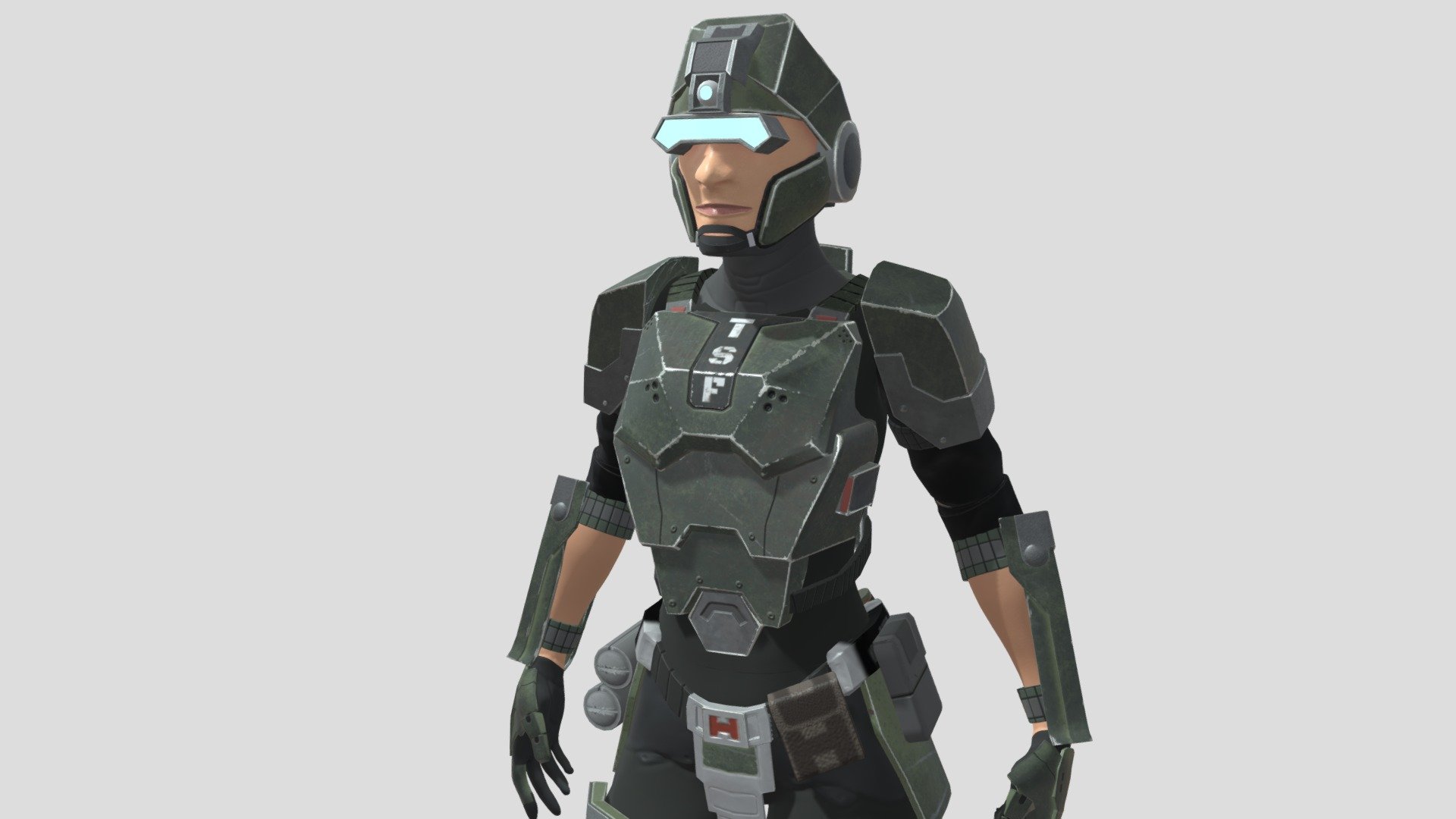 Female Futuristic Soldier - 3D model by Jacob Roach (@jacobroach296 ...
