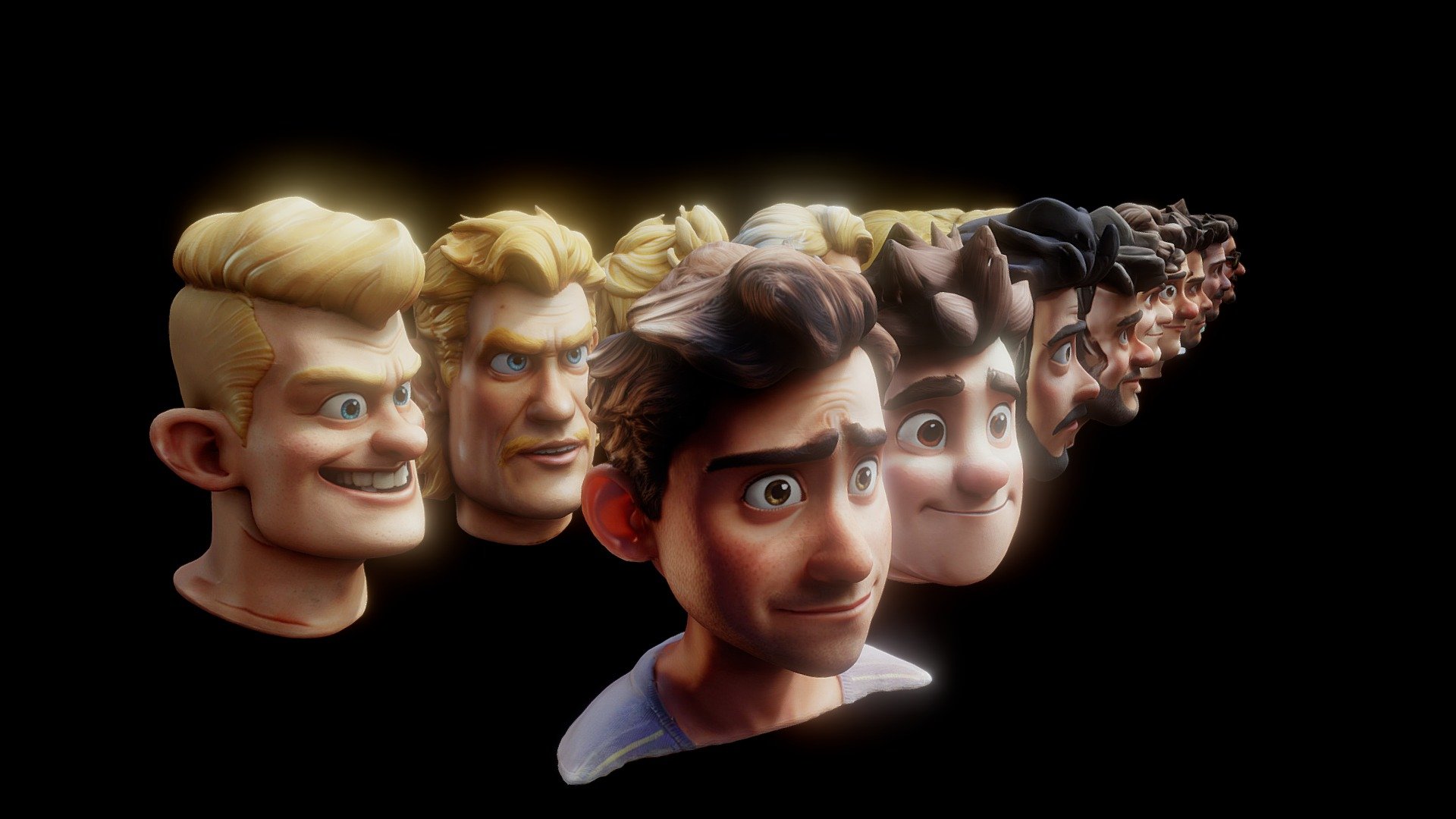 18x Stylized Men's Heads - Download Free 3D model by Jungle Jim ...