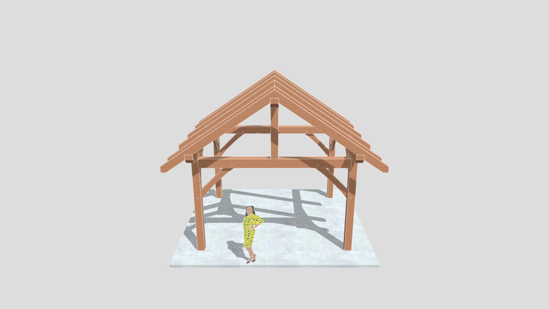 14x12 Post & Beam Plan (9333) - 3D model by BIGWOOD [355c7dc] - Sketchfab