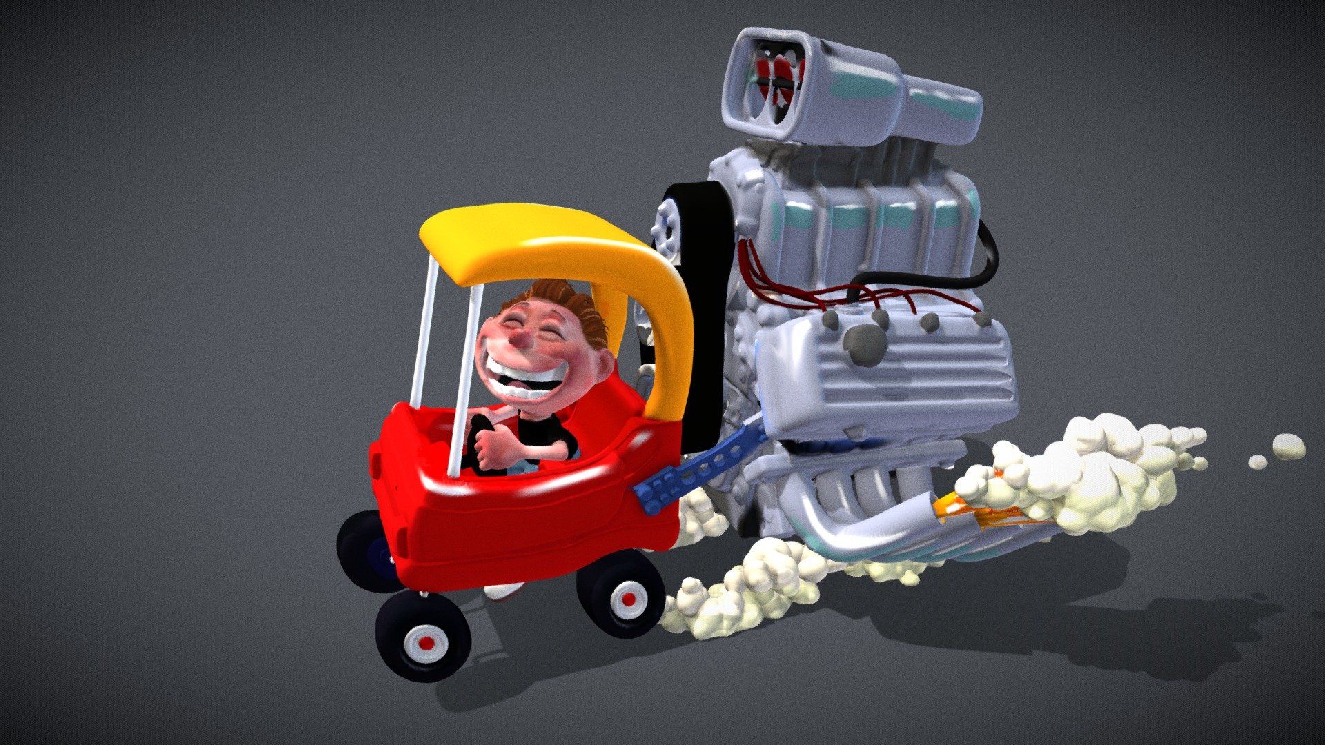 Funny Race Car Boy - 3D model by Stevesack [3565a7e] - Sketchfab