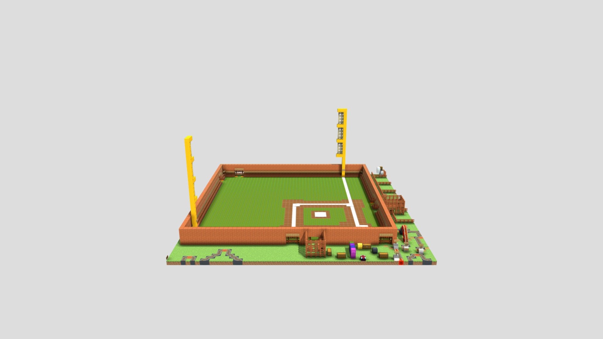 Baseball Field - 3D model by MrsCow10 [356ae5a] - Sketchfab