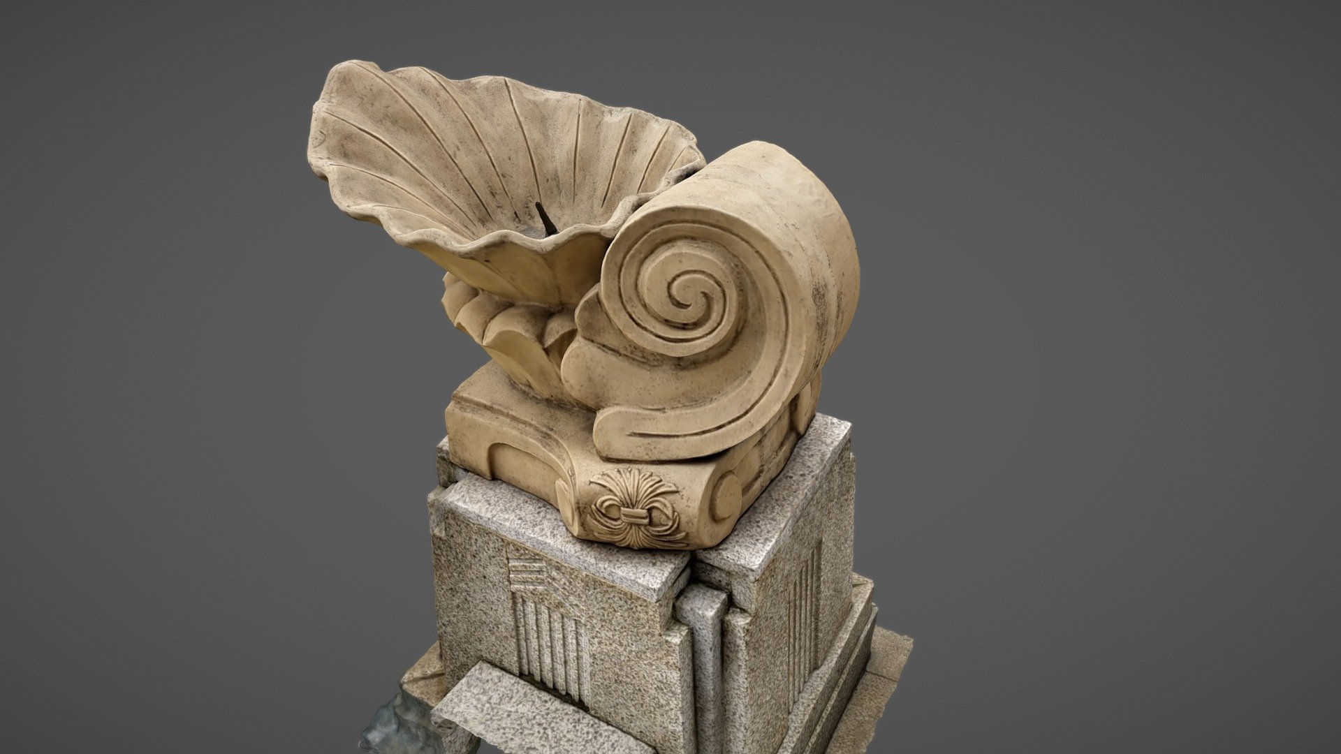 City Fountain Stone Conch 01 - Download Free 3D model by Game industry ...