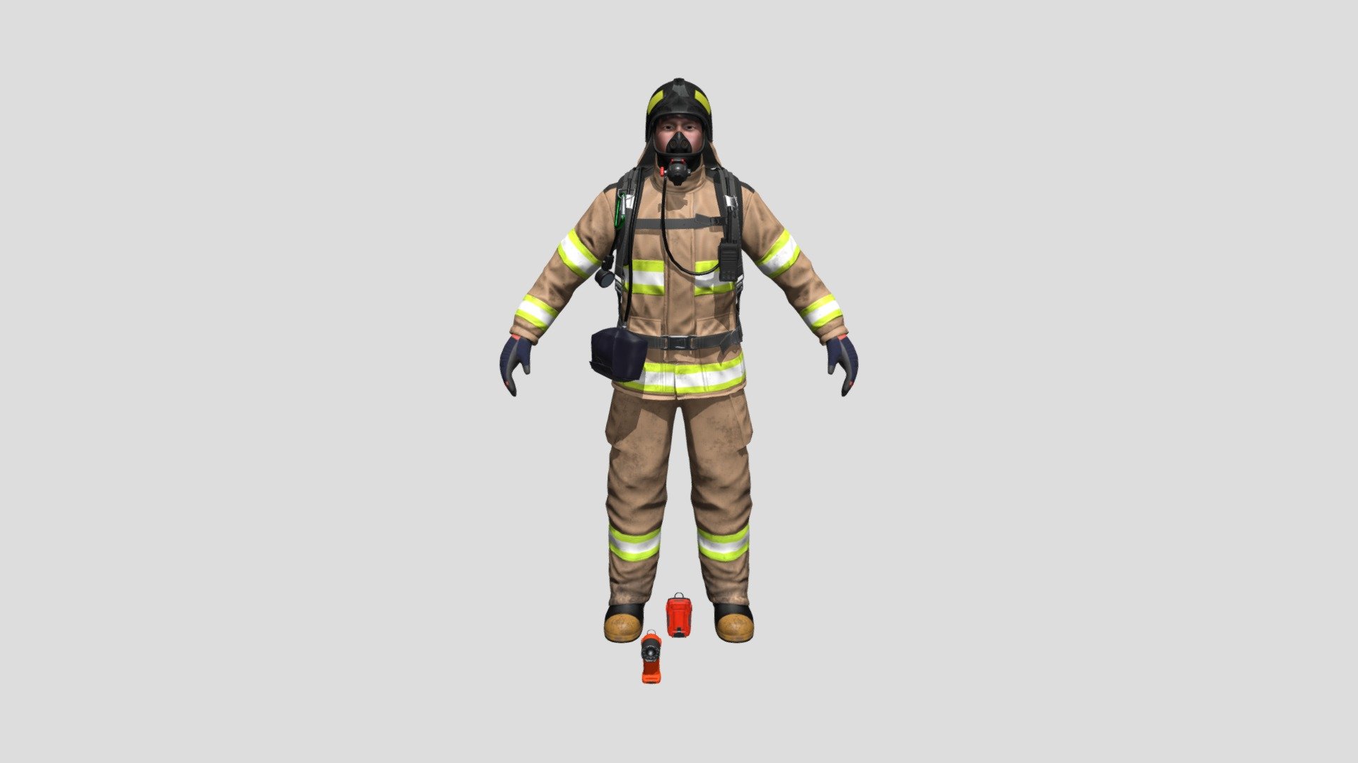 Fire Fighter Low Fbx - 3D model by kingdomgg [35720f1] - Sketchfab