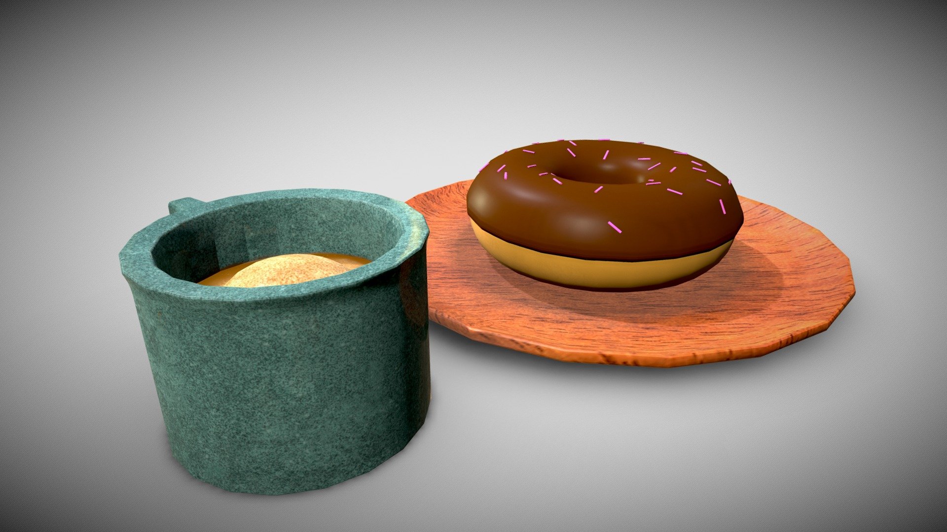 Donut and Coffee - 3D model by MartinaMcFly [35724fa] - Sketchfab