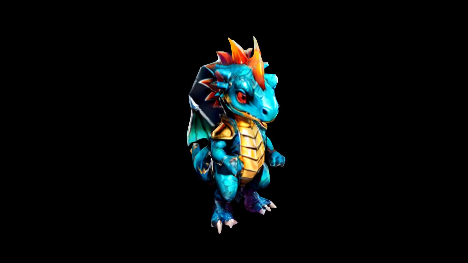 The fierce blue dragon with a warriors heart and - Download Free 3D ...