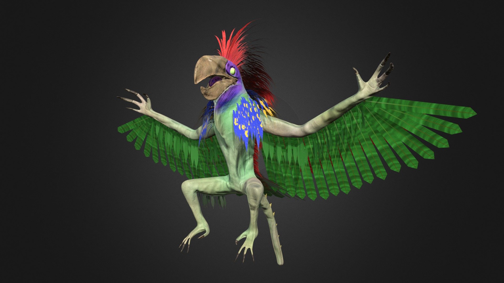Iguana parrot - 3D model by TannerVanBurton [3574167] - Sketchfab