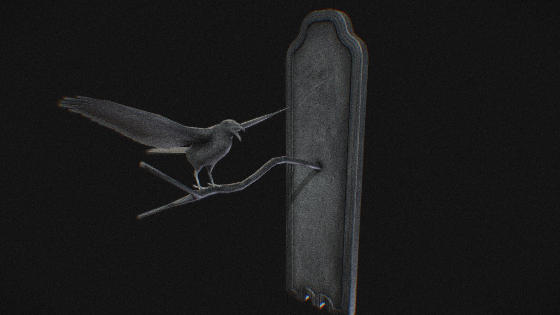 Crow In Frame - 3D model by USERVIBE (@us3rvib3) [3584481] - Sketchfab