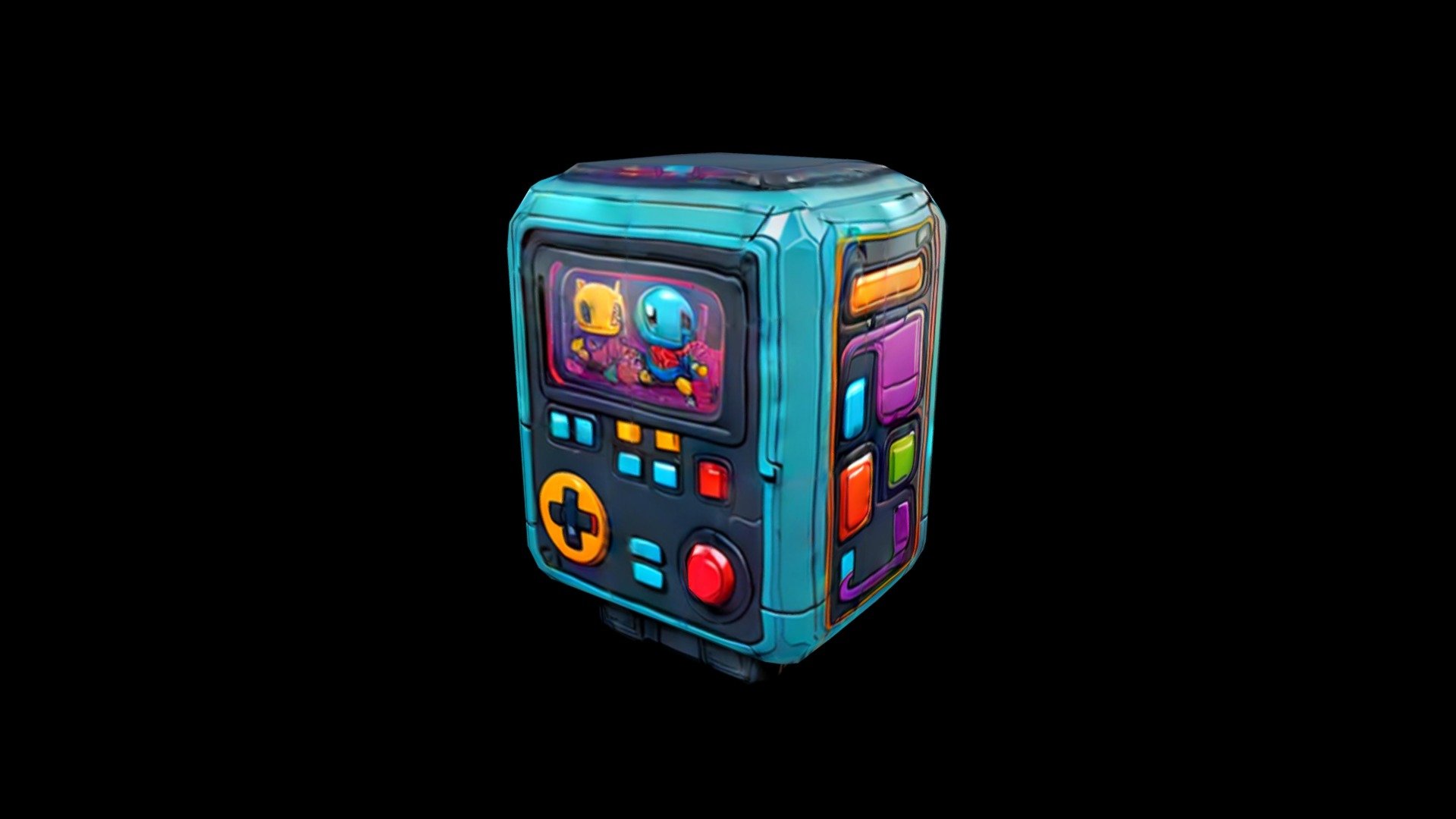 A colorful electronic device with a red and blue - Download Free 3D ...