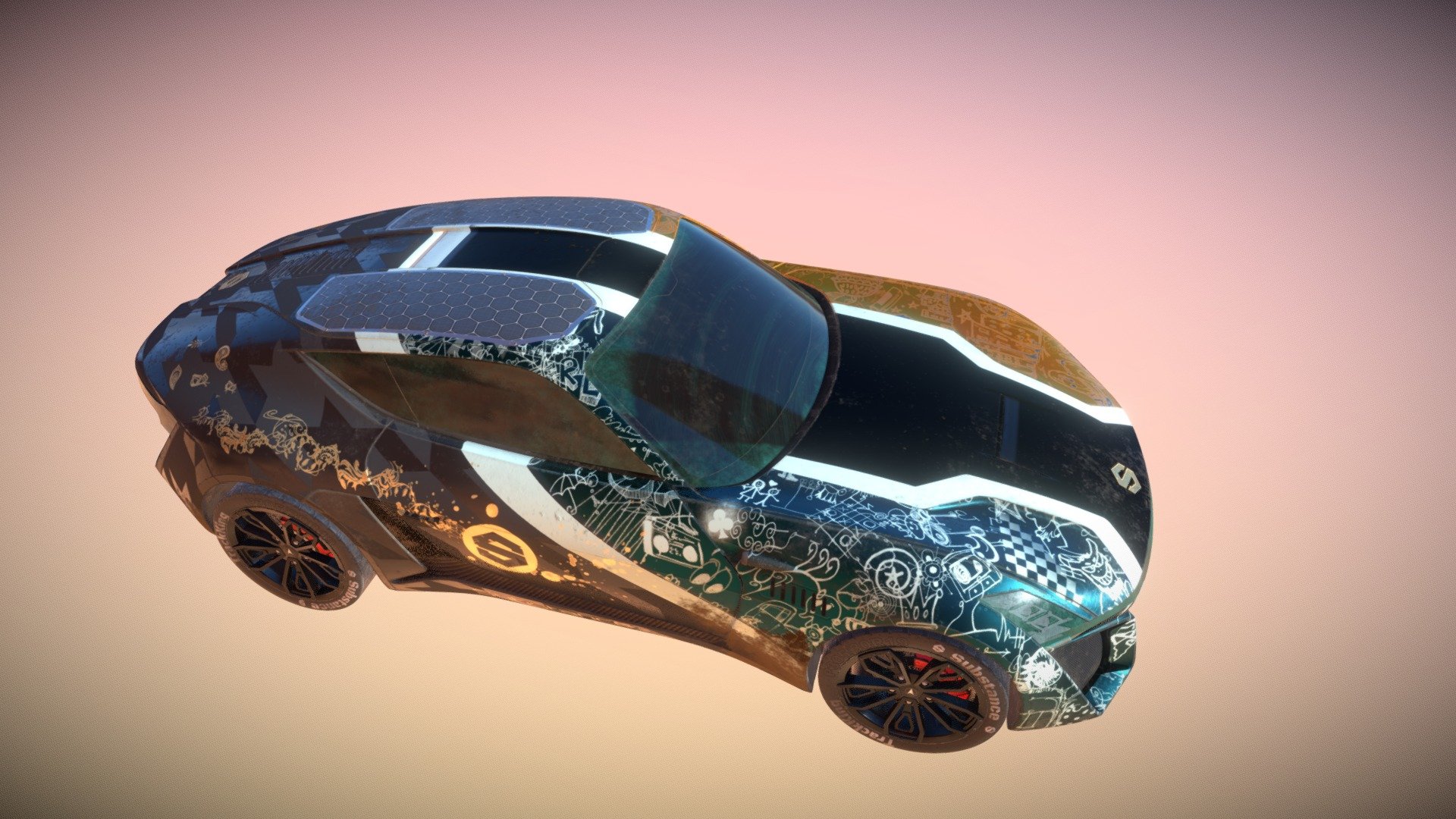 XTAON Art Car - 3D model by Marcelo (@marceloboy1) [3589d3a] - Sketchfab