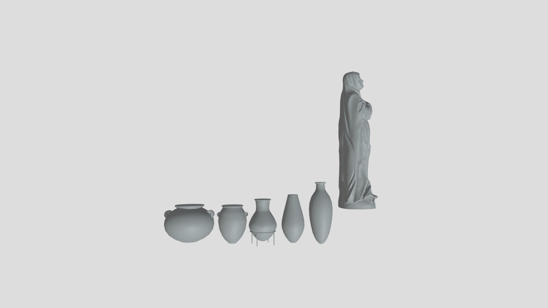 statua e vasi - 3D model by esterluna [3590825] - Sketchfab