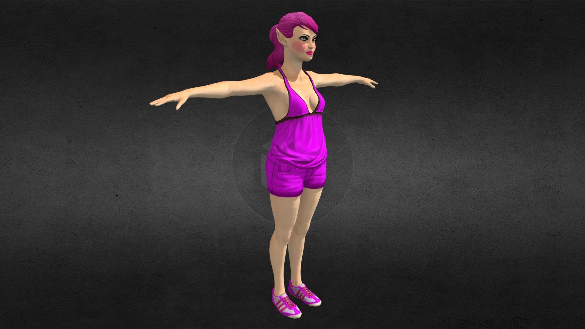 Pink Elf Girl - Download Free 3D model by samsikua [35953ee] - Sketchfab