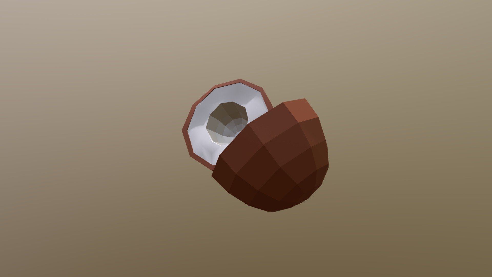 Coconut Low Poly - 3D model by MalseMel [35986e2] - Sketchfab