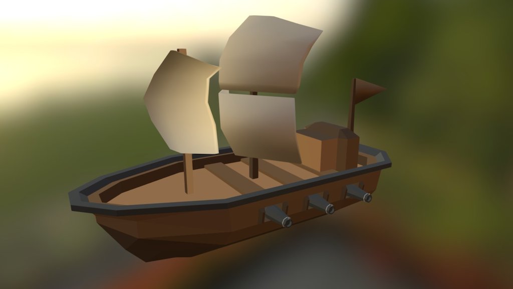 Basic boat model for low-poly game [4/4] - Download Free 3D model by ...