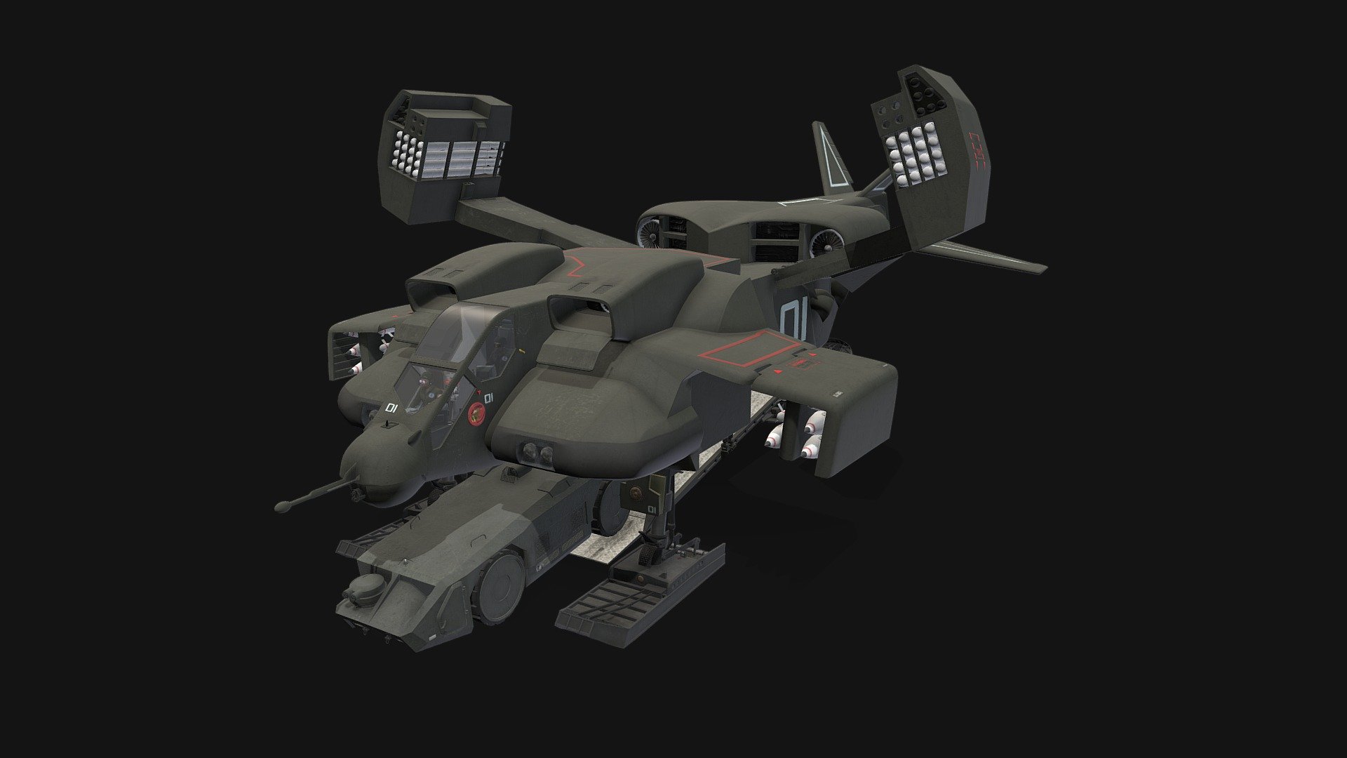 UD-4L Cheyenne Dropship - 3D model by Paul Flower (@ouroboros888 ...