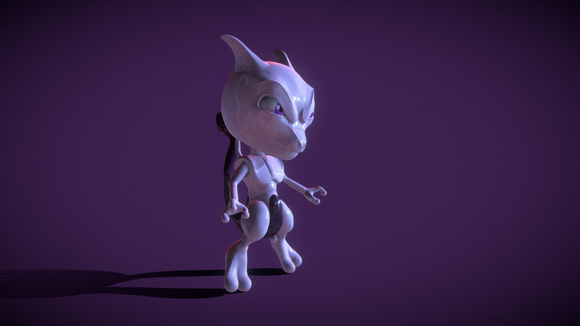 Mewtwo 3D Model Cartoon - 3D model by fercm10 [359f3ba] - Sketchfab