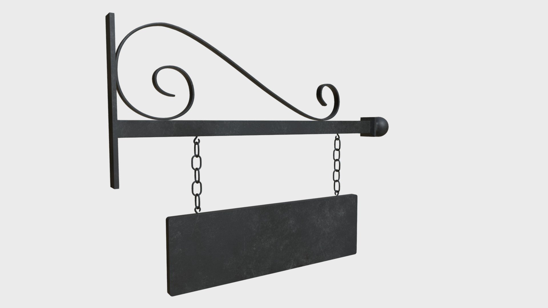 Wall mounted hanging sign - Buy Royalty Free 3D model by ...