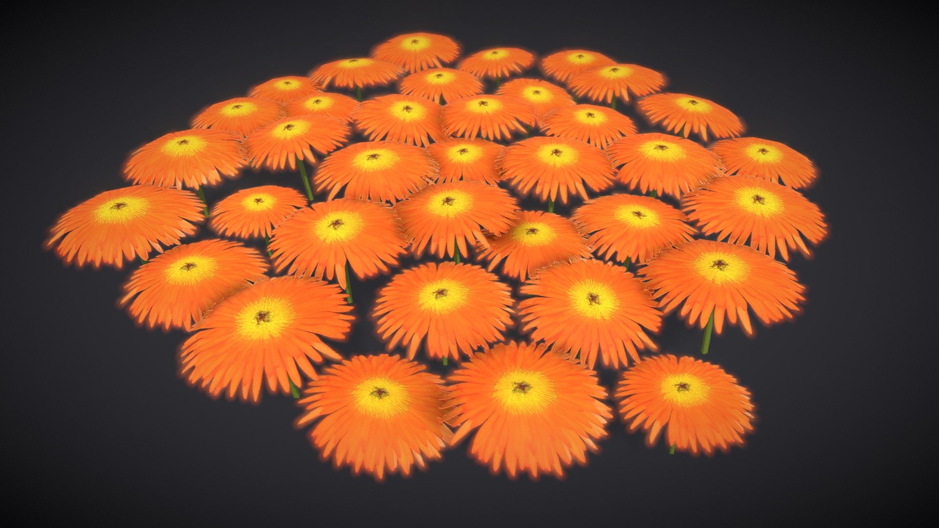 Orange Flowers Patch - Buy Royalty Free 3D model by StellarX [35a6dda ...