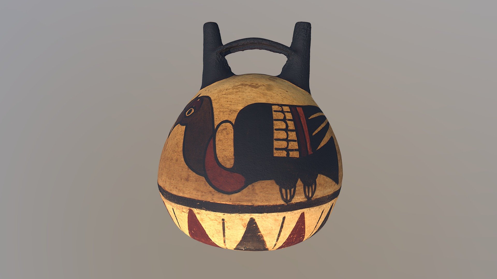 Nasca Bridge Spout Vessel - 3D model by cmarkovsky [35c0ca2] - Sketchfab