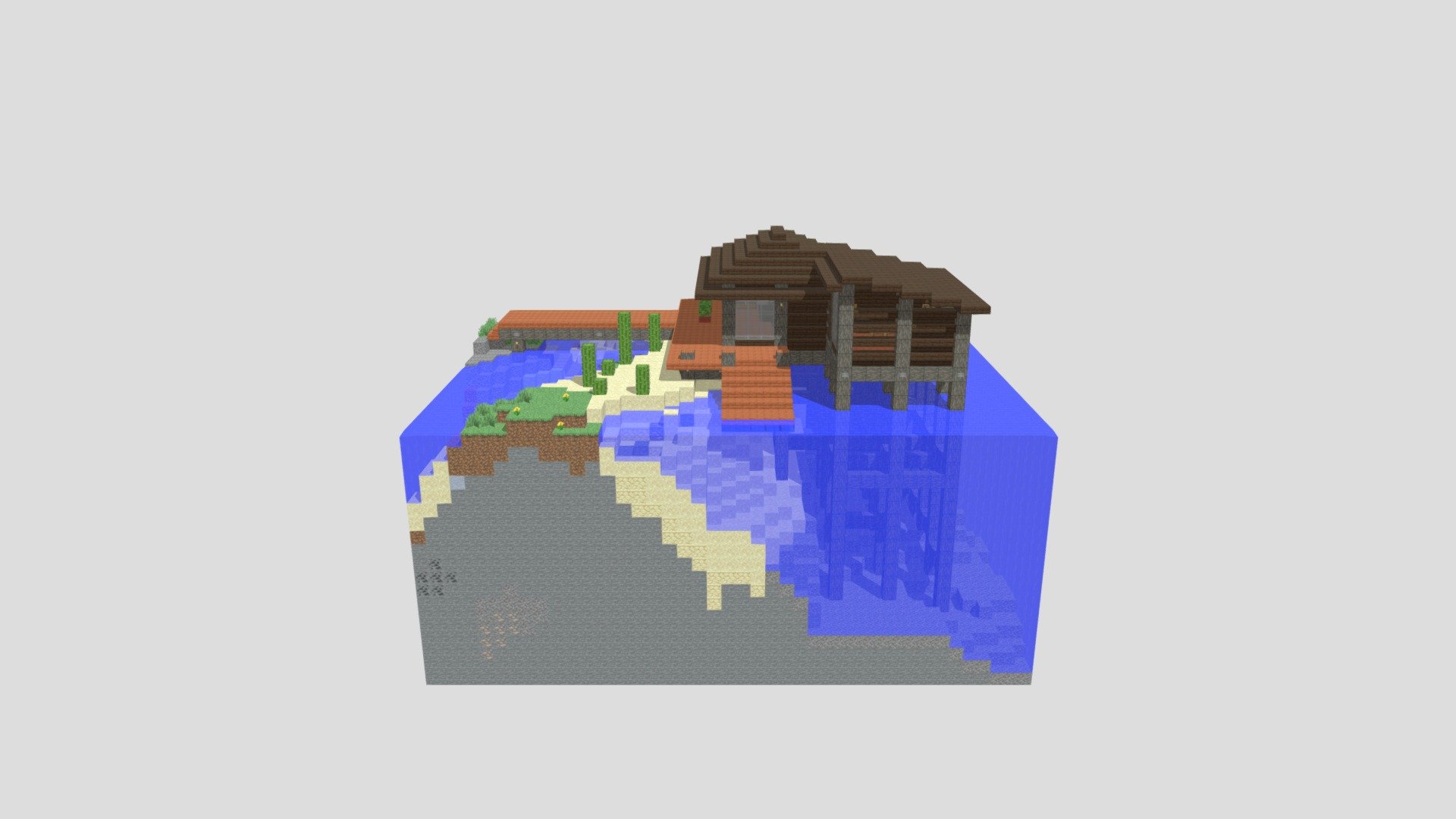 Minecraft house - Download Free 3D model by Azamdazam [35c7468] - Sketchfab
