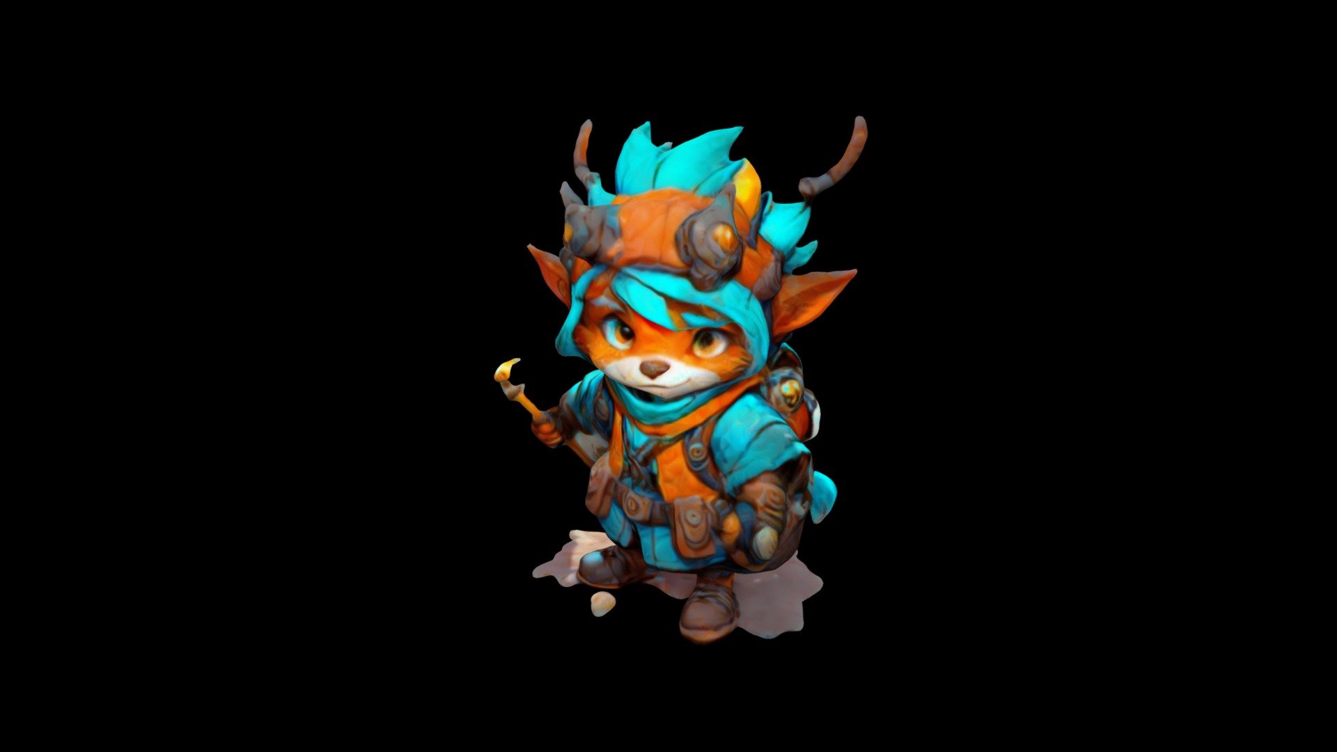a blue fox dressed as a mechanic the fox is hold - Download Free 3D ...