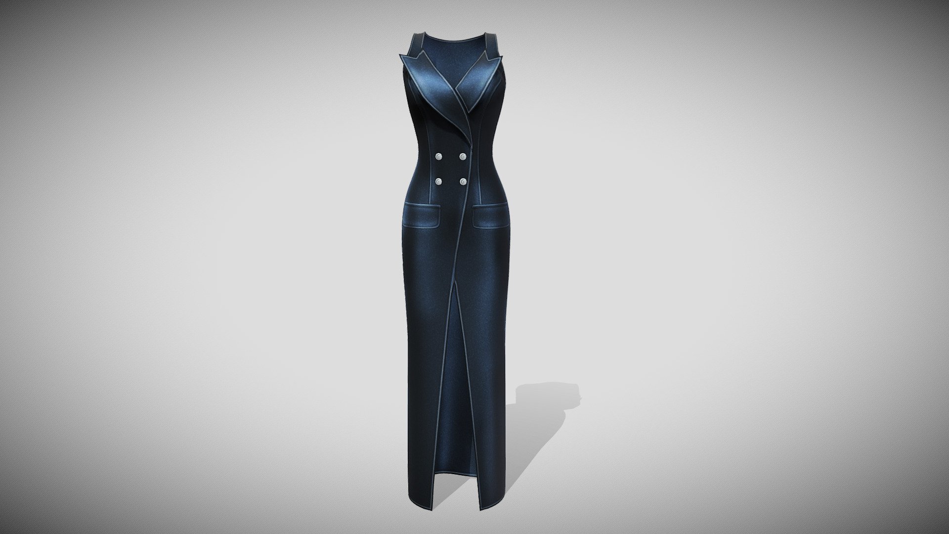 Sleevless Long Female Coat - Buy Royalty Free 3D model by 3dia [35daea0 ...