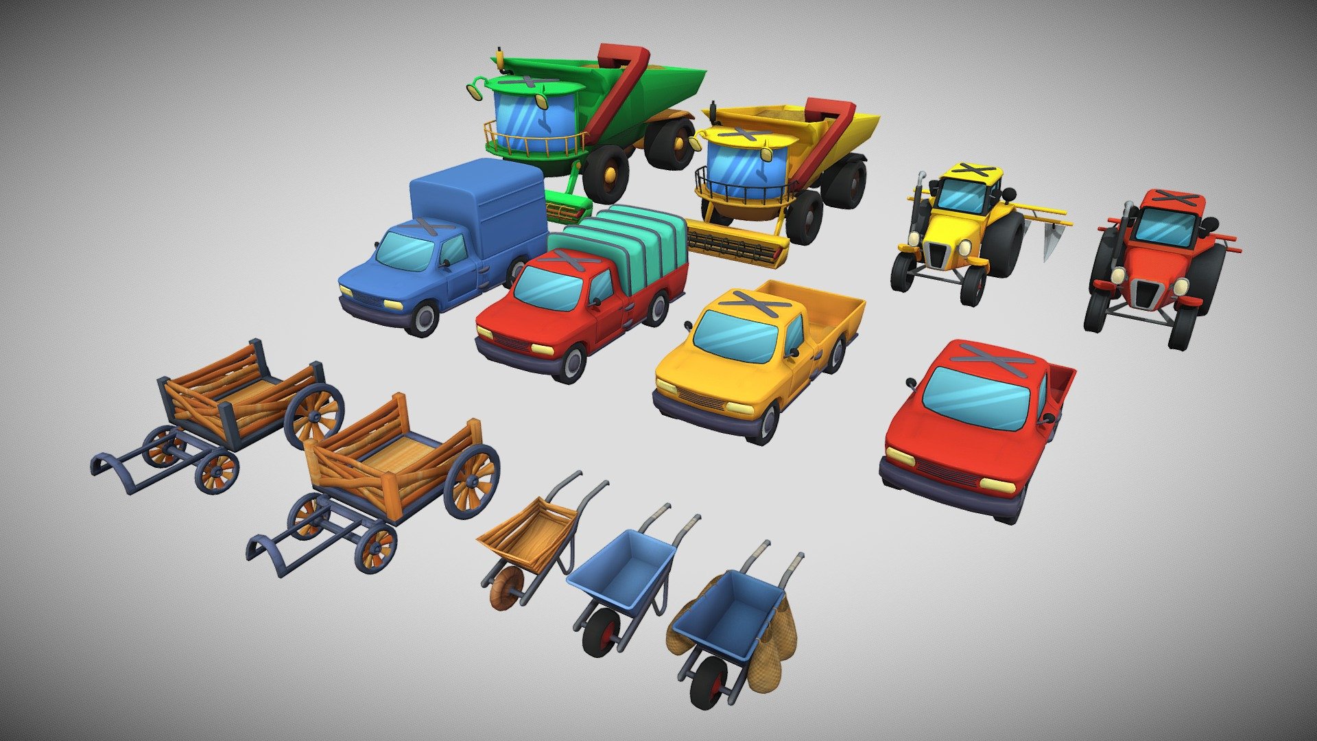 Farm Vehicle pack - Buy Royalty Free 3D model by ZyneLabs [35ddf4b ...