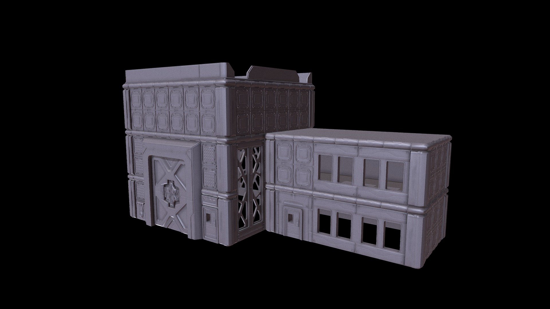 28mm Sci-fi modular industrial building - 3D model by ngauge.es ...