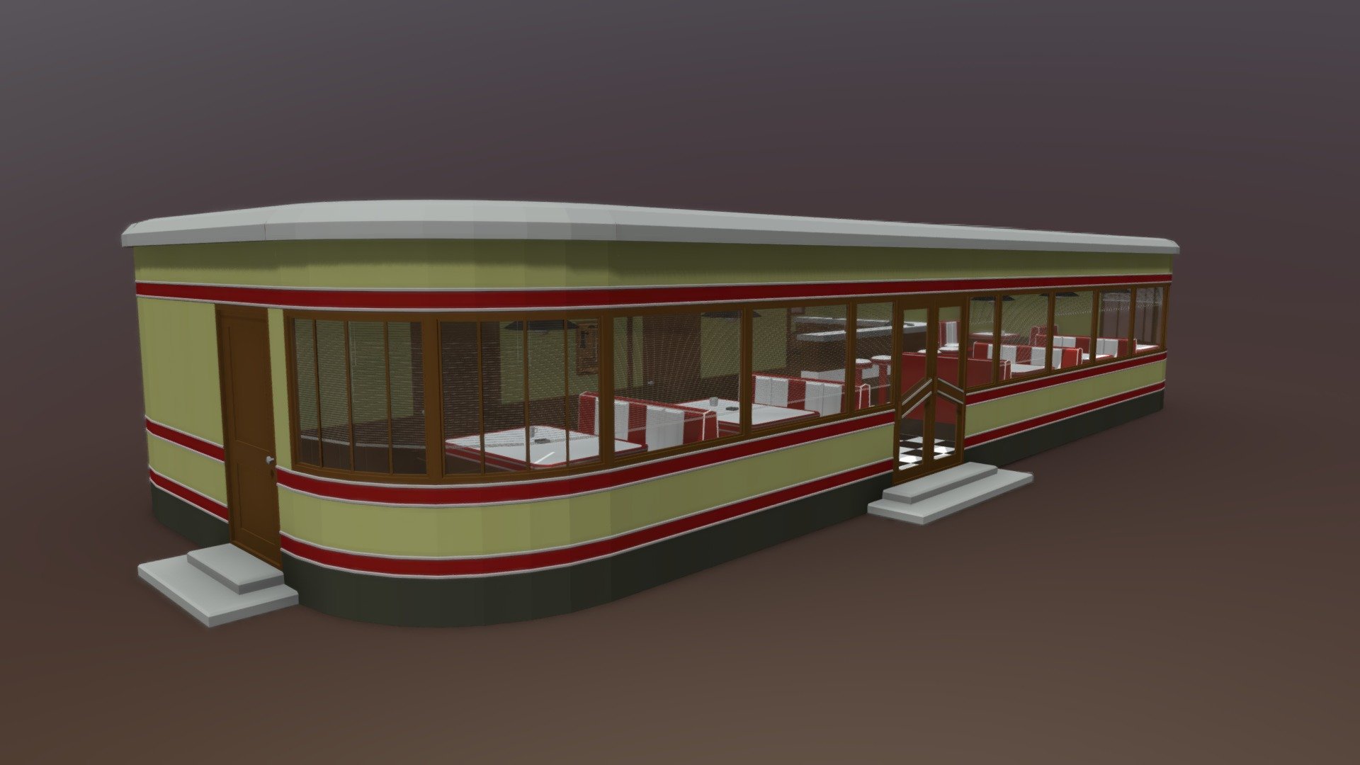Lowpoly Modular Vintage Diner Pack - 3D model by Flovi Studios ...