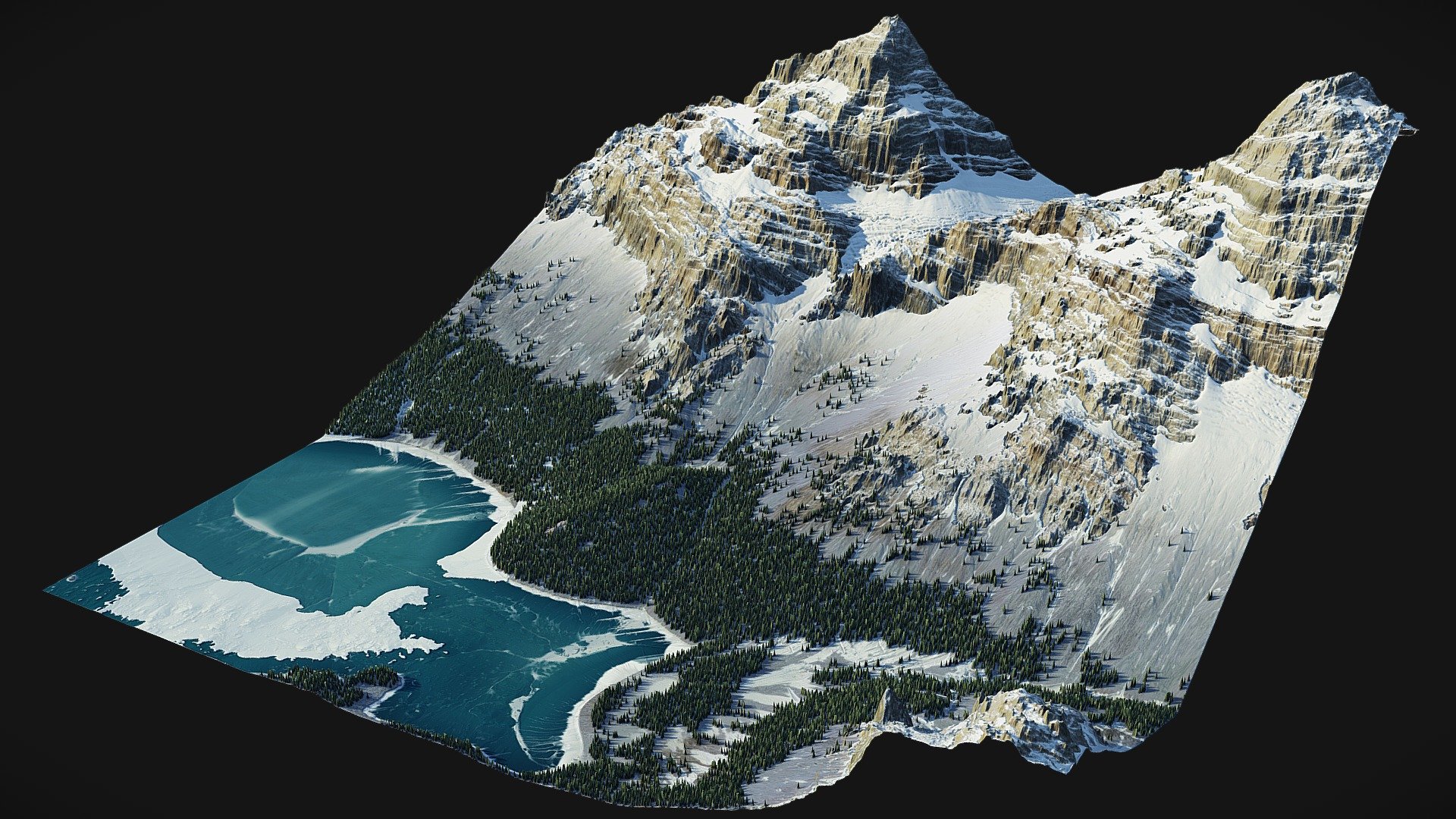 Mountain Lake Part - (World Machine) - Download Free 3D model by ...