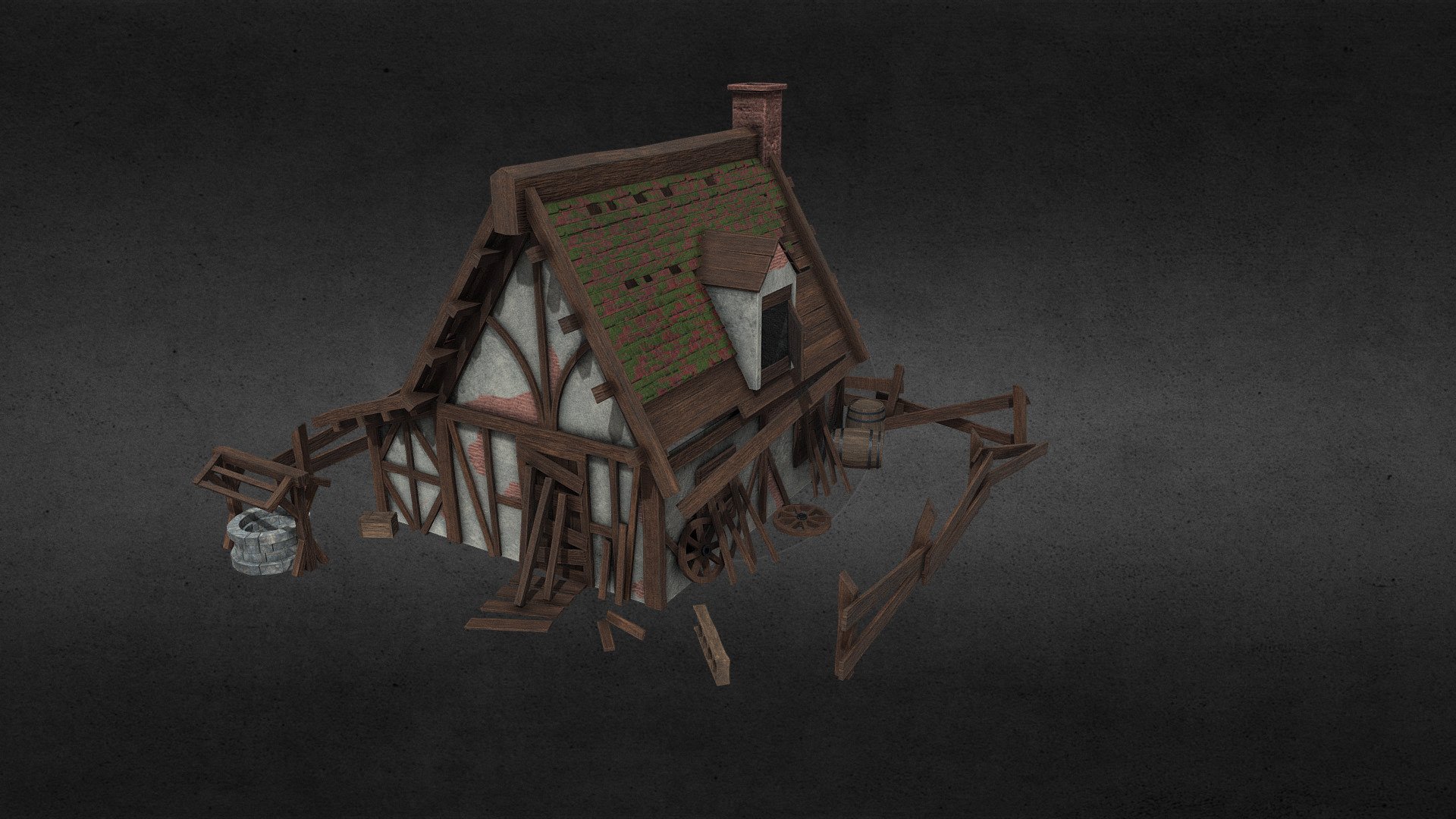 Broken Medieval House - Buy Royalty Free 3D model by mc477 [35f154d ...