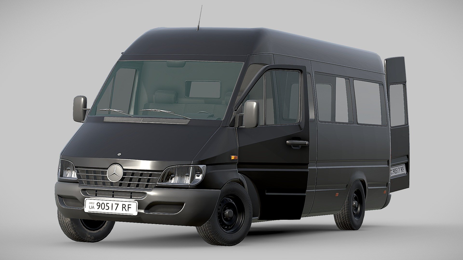 Lowpoly Mercedes Benz Sprinter Van Black - Buy Royalty Free 3D model by ...