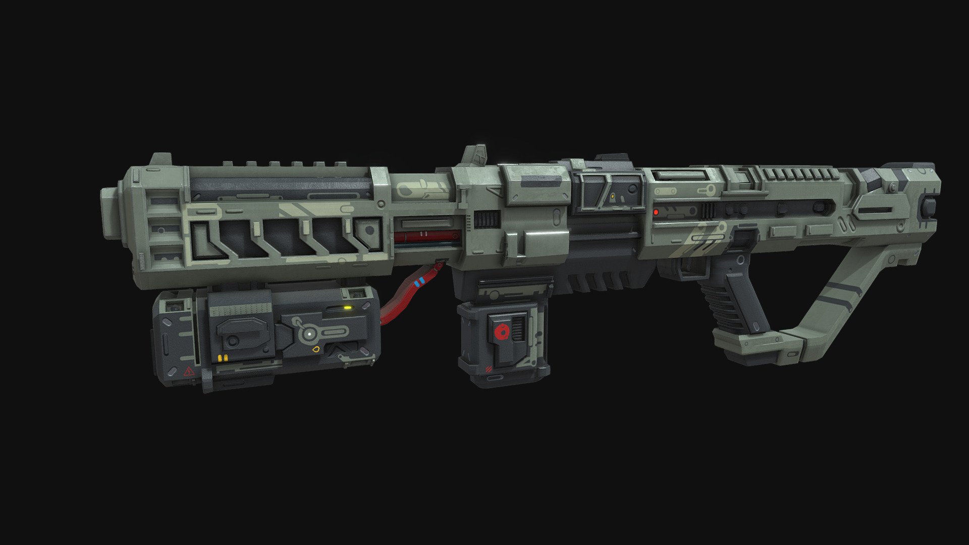 Low poly sci fi Reaper impulse assault rifle - Download Free 3D model ...