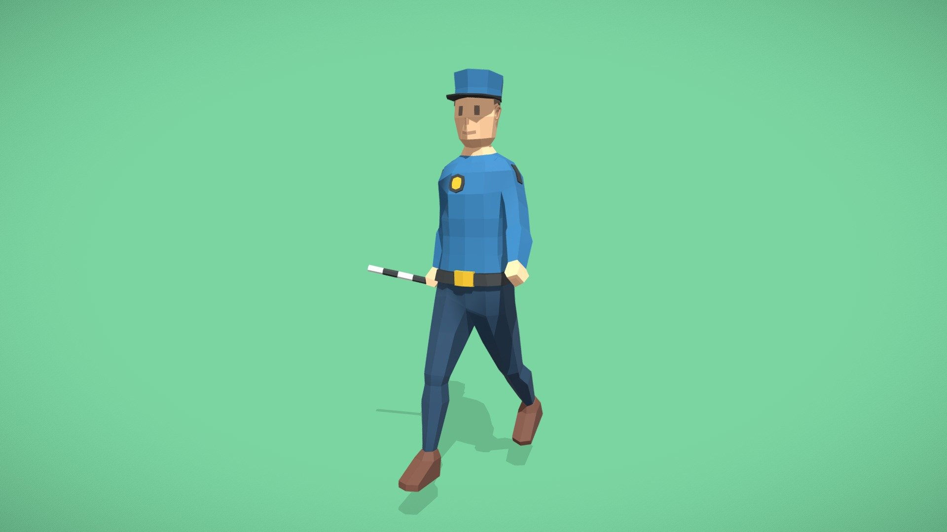 Policeman - Low Poly Character With Animation - Download Free 3D model ...