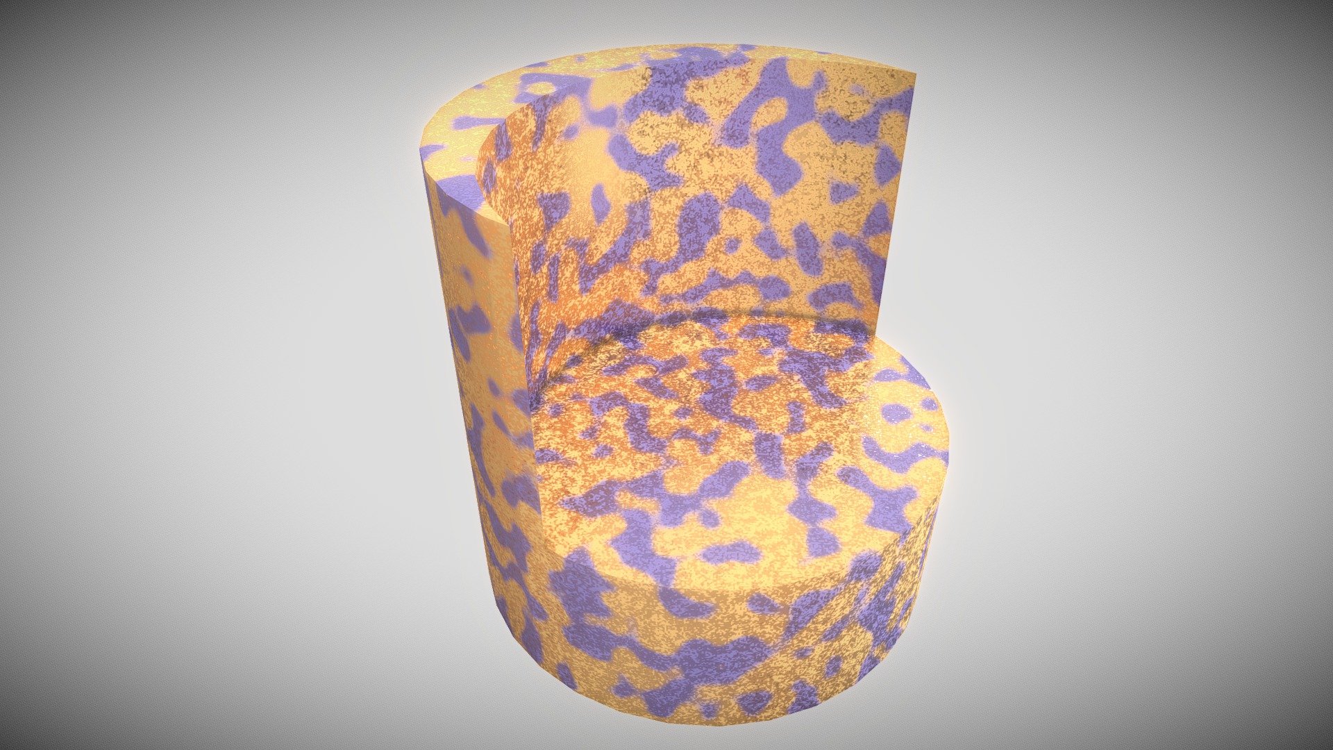 Armchair in fabric purple and orange pattern - Download Free 3D model ...