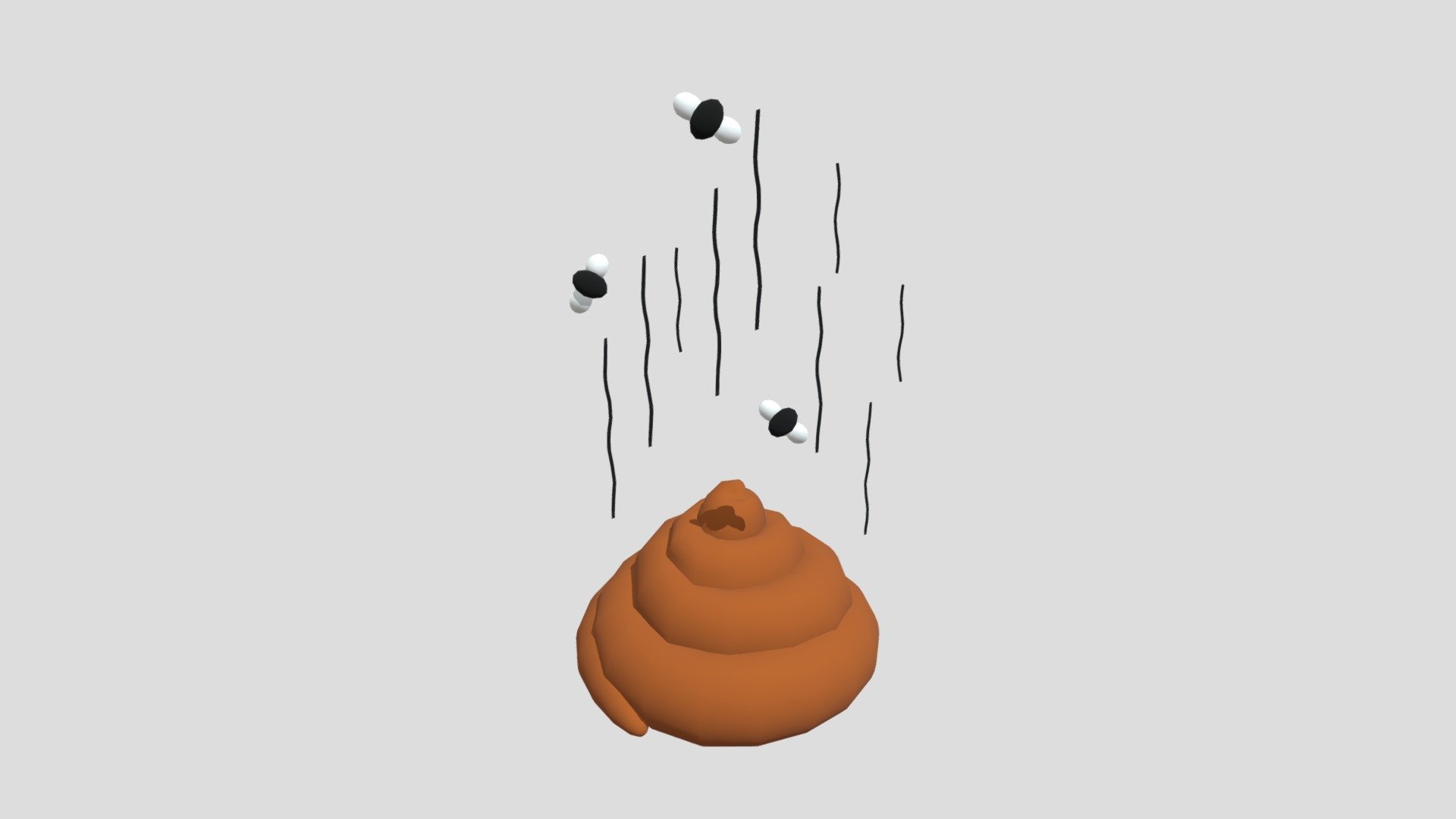 Feces Cartoon | Simple - Flies - Odor - Download Free 3D model by ...