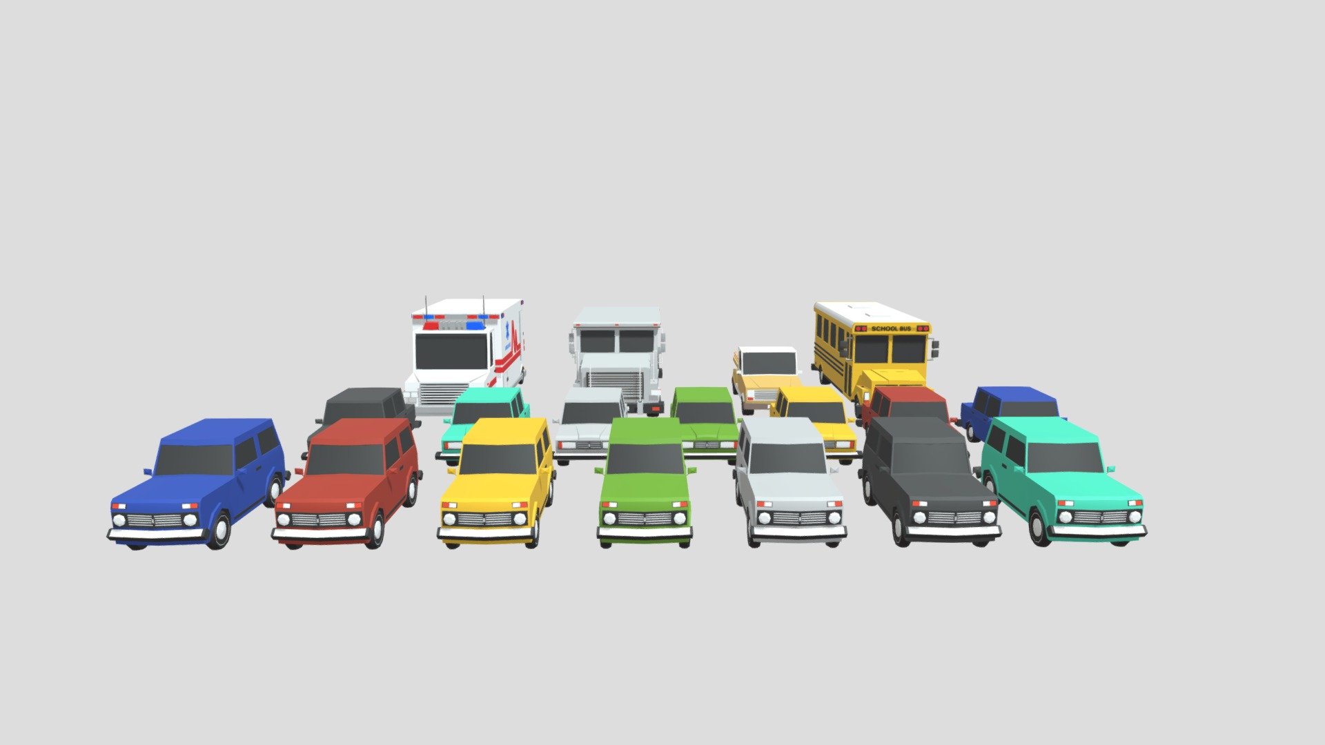 Low Poly - Simple Cars V1 - 3D model by pixlbitstudio [3607073] - Sketchfab