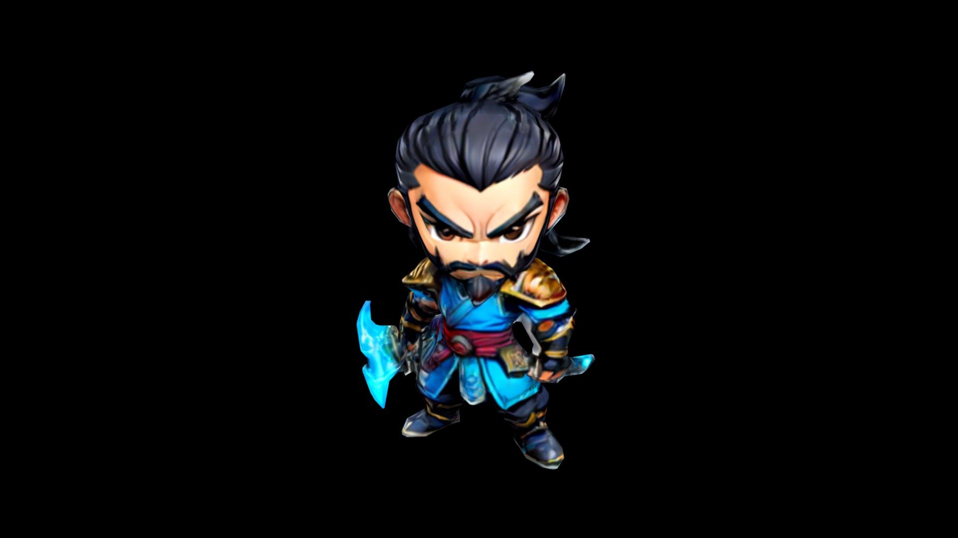 "Character Illustration Hero with Blue Sword" - Download Free 3D model ...