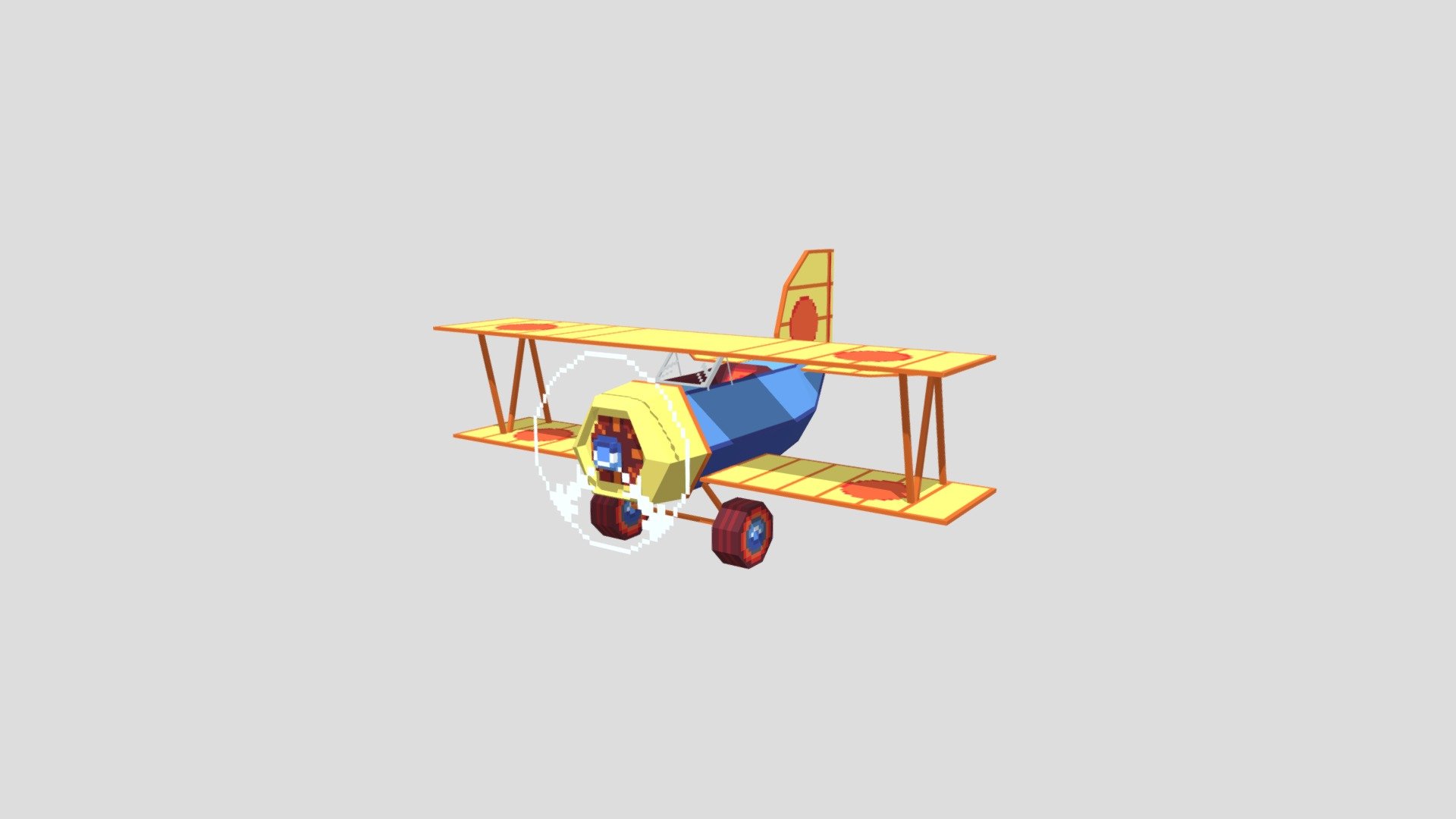 Low Poly Pixel Art WWI Biplane - 3D model by DoujinDev [36279c3 ...