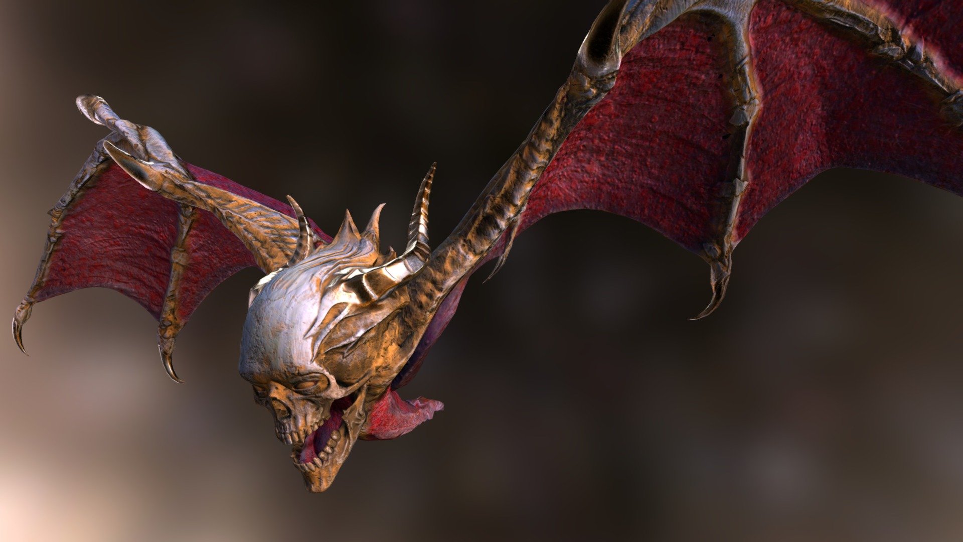 Flying Skull monster - 3D model by 3DRT.com [362cf44] - Sketchfab
