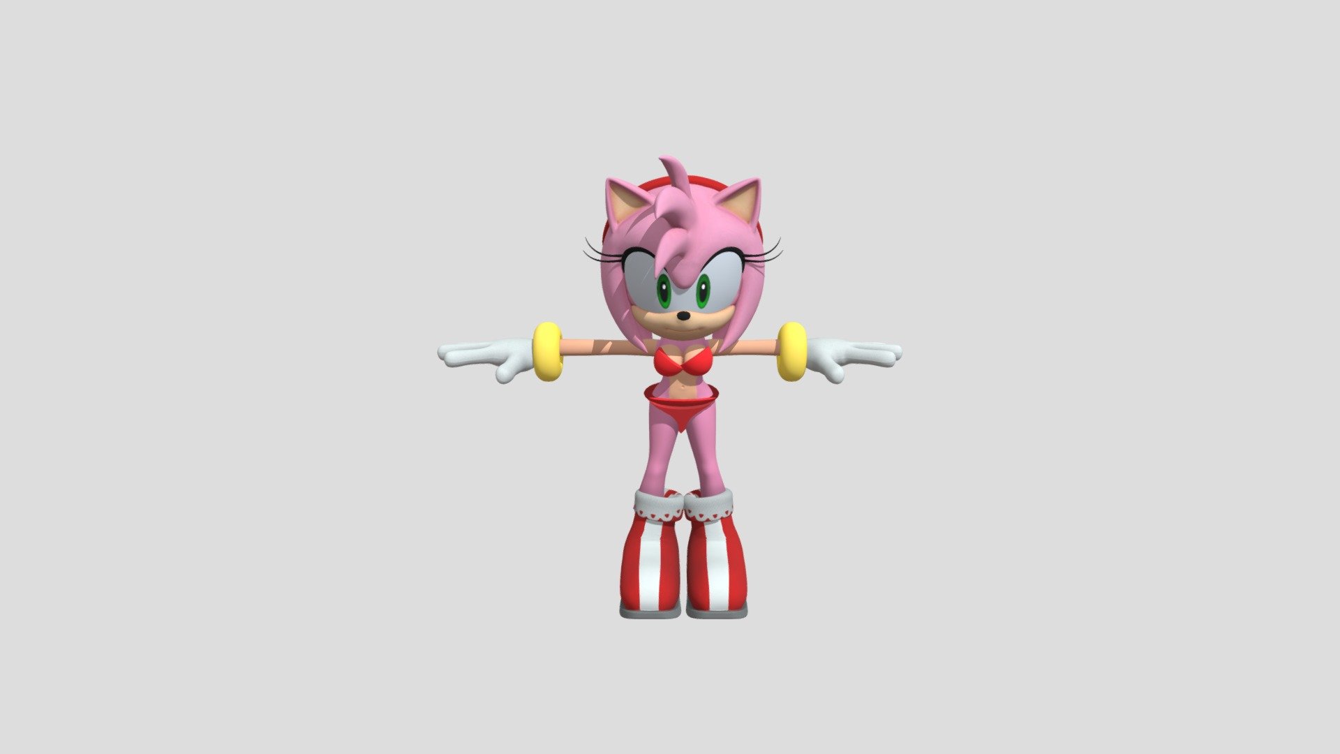 Amy Rose beach skin - Sonic Brawl 3D - Download Free 3D model by ...