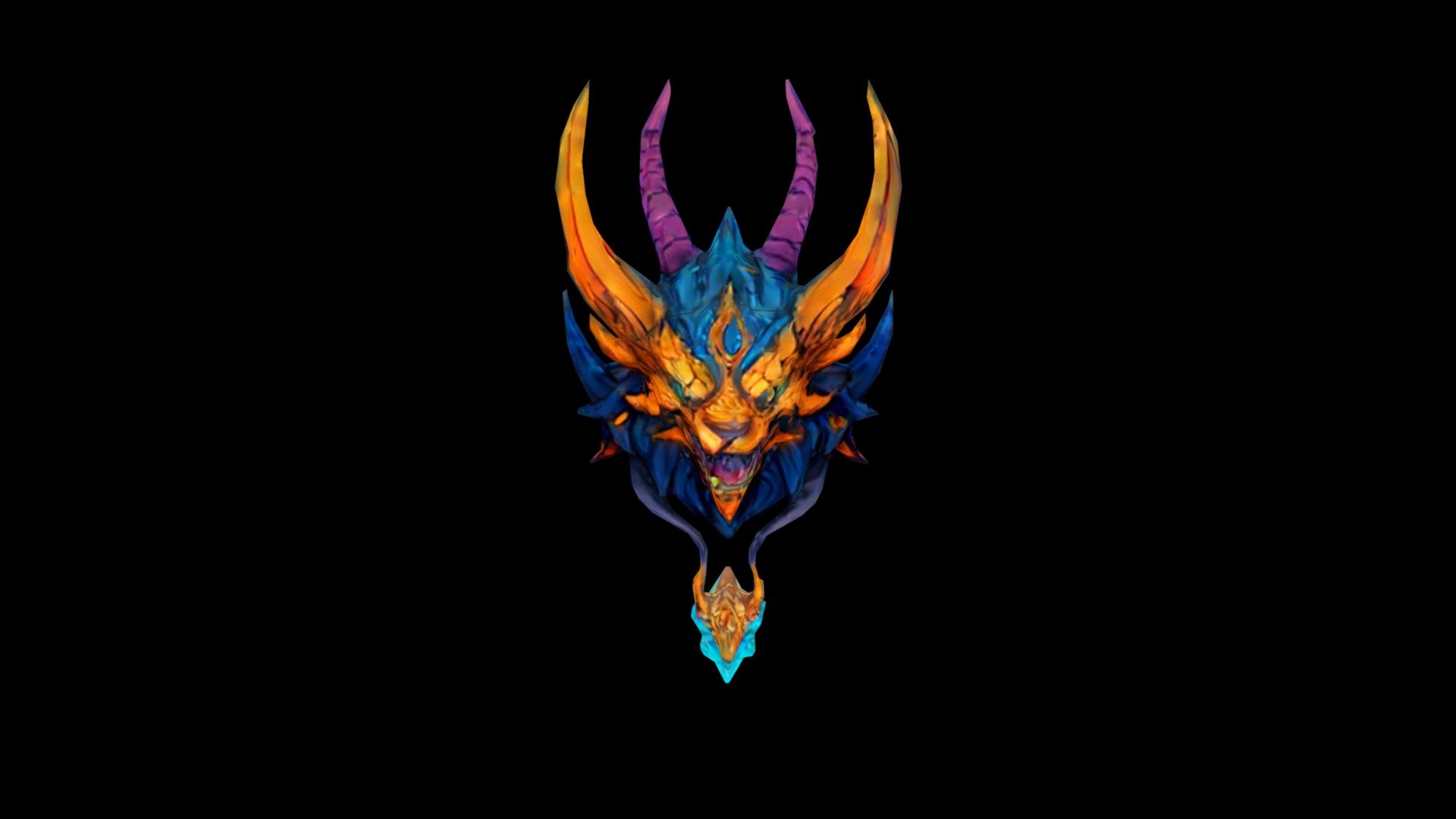 The fierce dragon head mask is a striking center - Download Free 3D ...