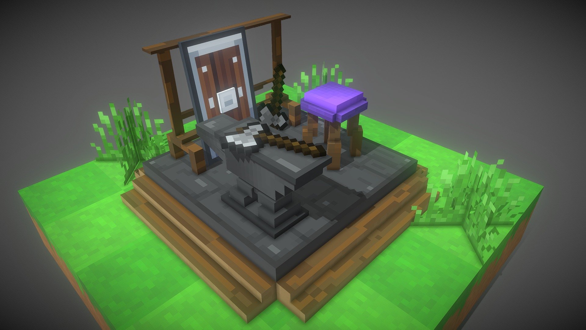 Blacksmith Station - Minecraft Voxel Style - 3D model by Rovani ...