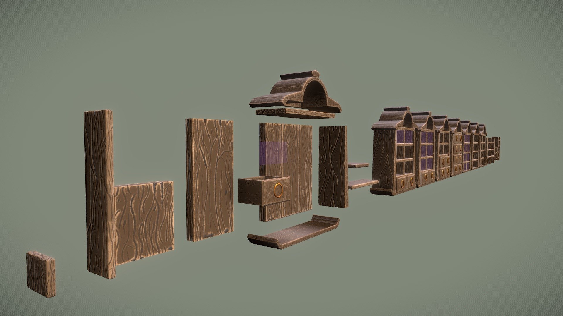 Modular Bookshelf - 3D model by Simen_Loechting [365112c] - Sketchfab