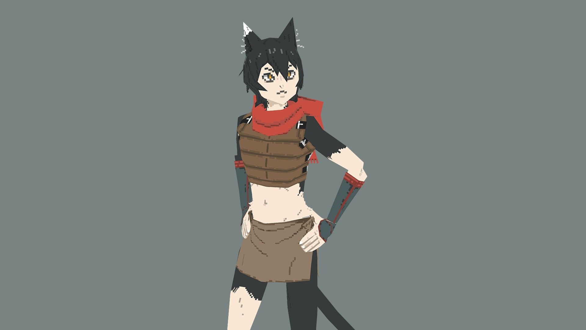 Izutsumi - Dungeon Meshi - Low Poly Pixel Art - 3D model by Obviously ...