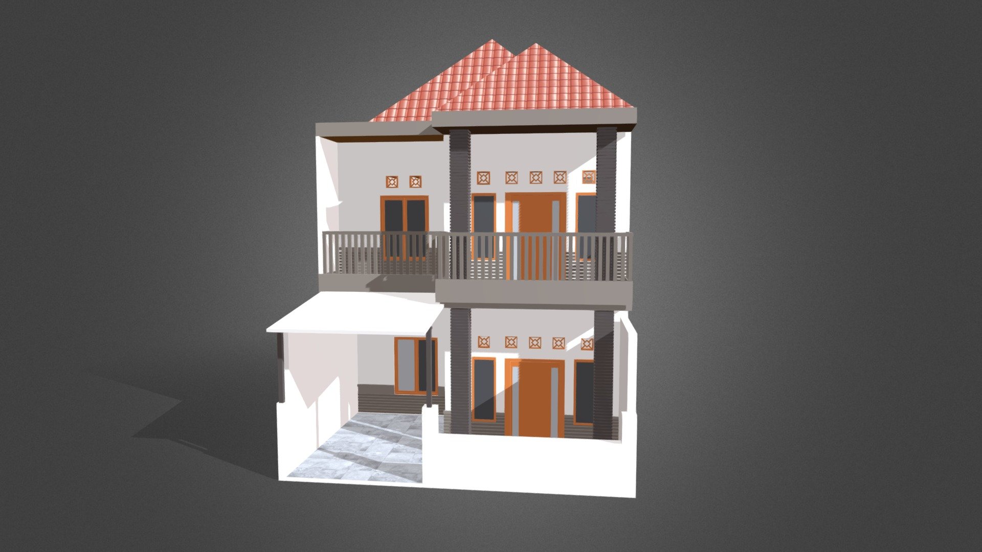 Rumah Minimalis 2 Lantai | Ukuran 6m x 13m - Download Free 3D model by ...