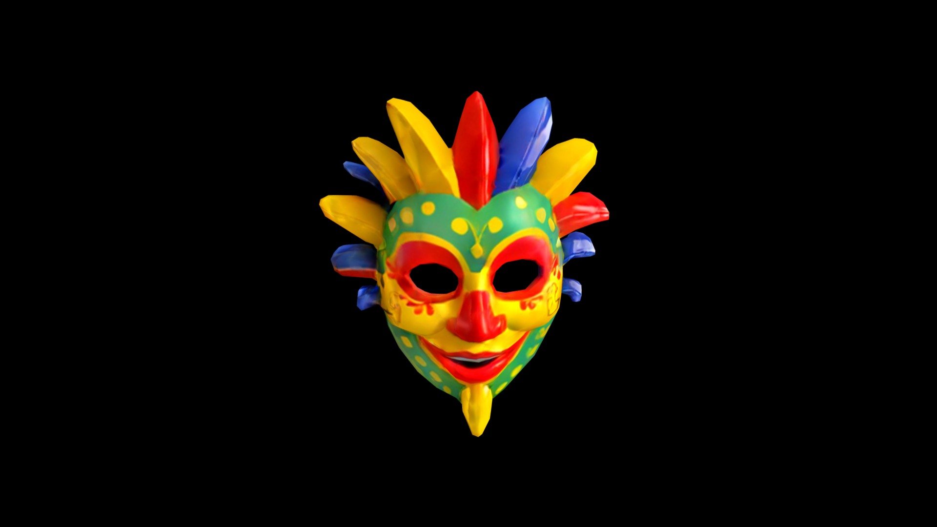 A colorful mask with red, yellow, blue, and gree - Download Free 3D ...
