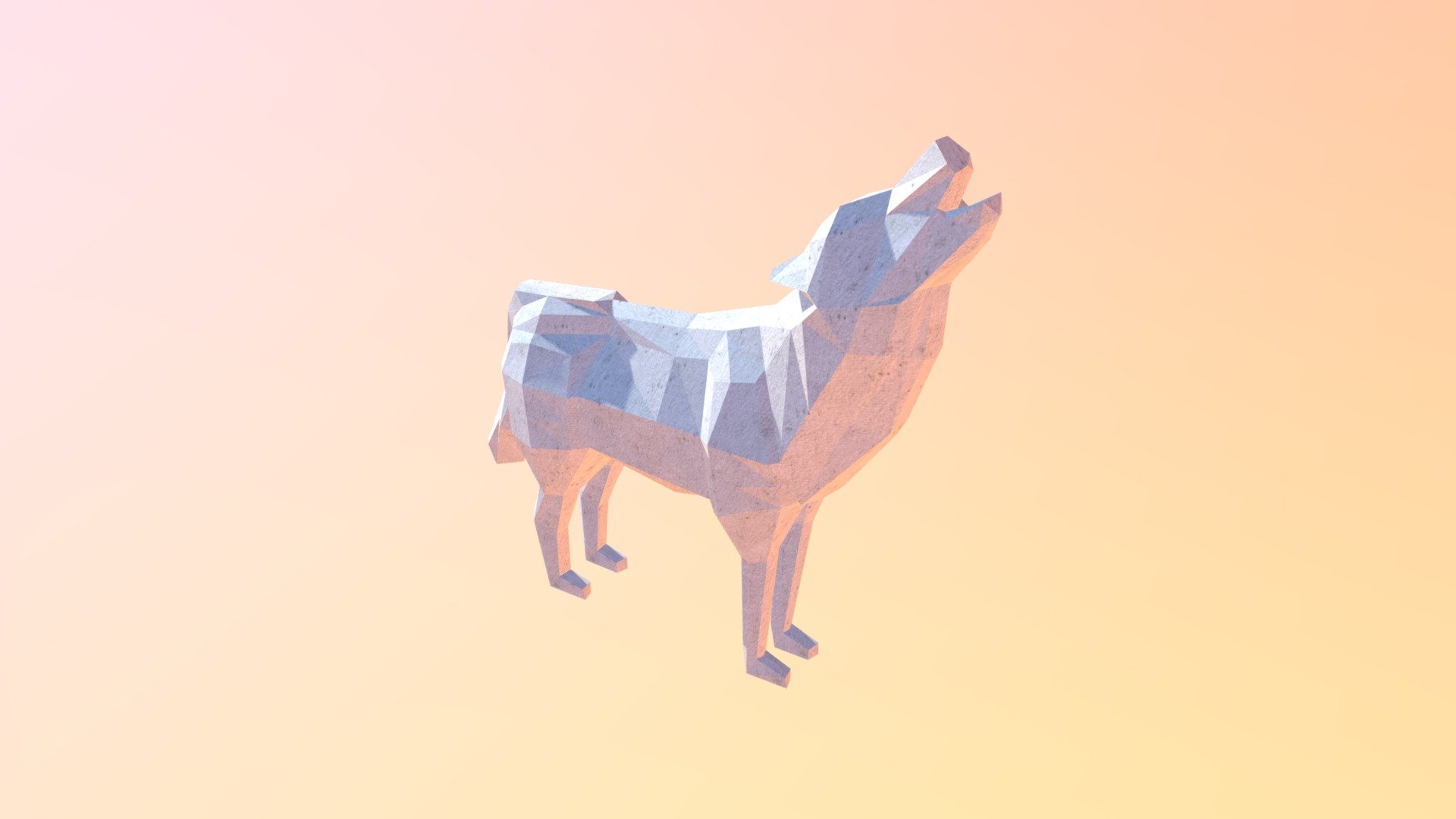 Low Poly Paper Howling Wolf - Buy Royalty Free 3D model by 3dtreatment ...